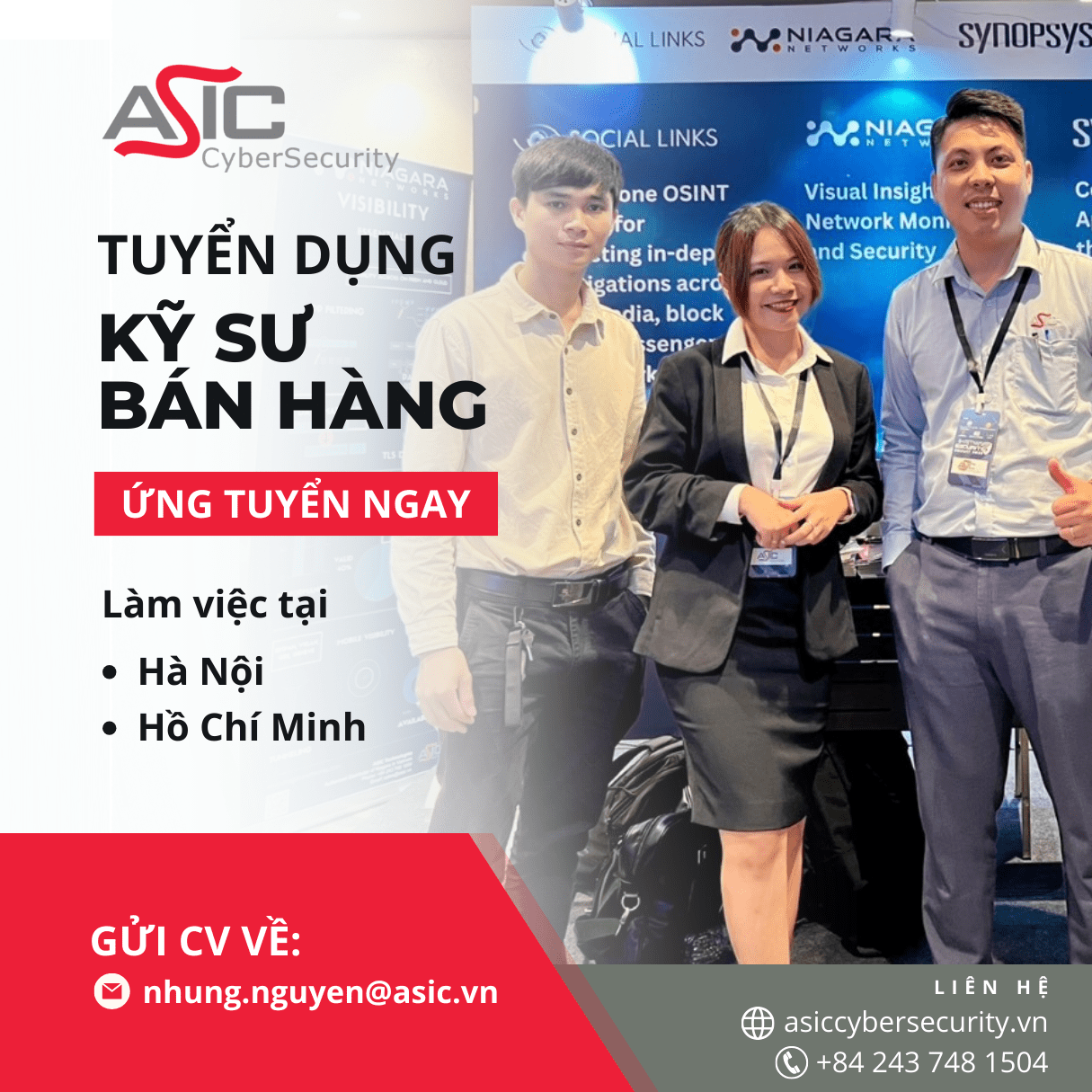 Tuyển dụng Kỹ sư Bán hàng (Sales Engineers) tại Hà Nội và Thành phố Hồ Chí Minh - ASIC Cybersecurity